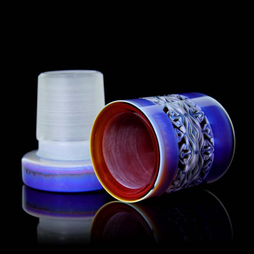 Carved Smaller Baller Jar - Mothership Glass | Official